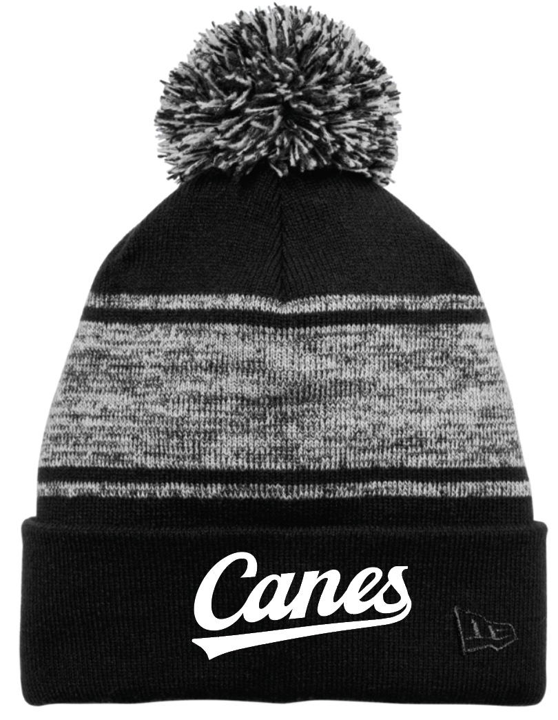 Canes Script New Era Knit Pom Beanie | NOMADX